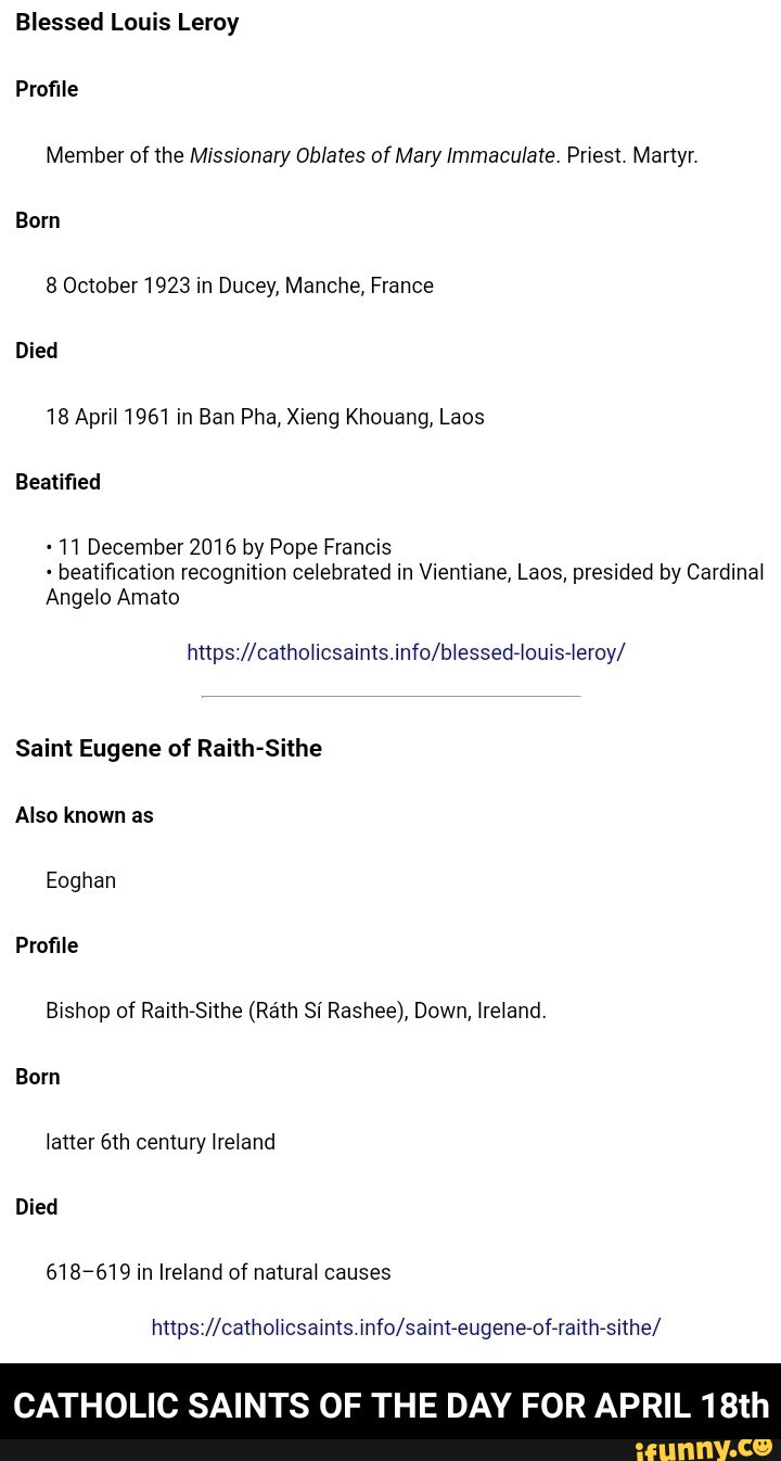 Blessed Louis Leroy Profile Member of the Missionary Oblates of Mary ...