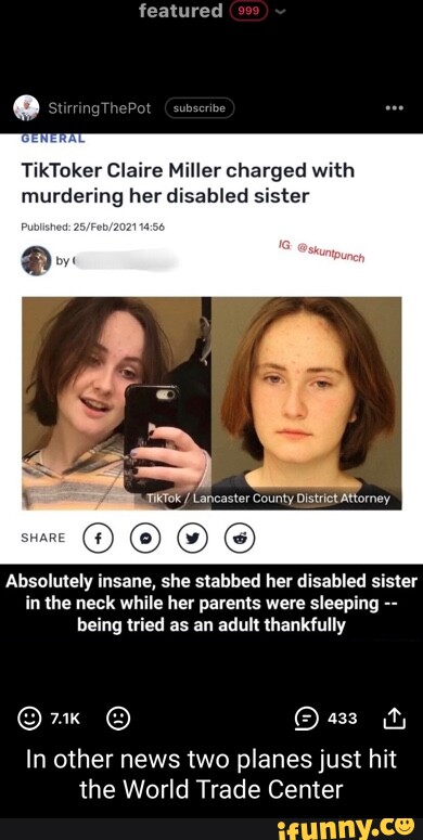 Featured TikToker Claire Miller charged with murdering her disabled ...