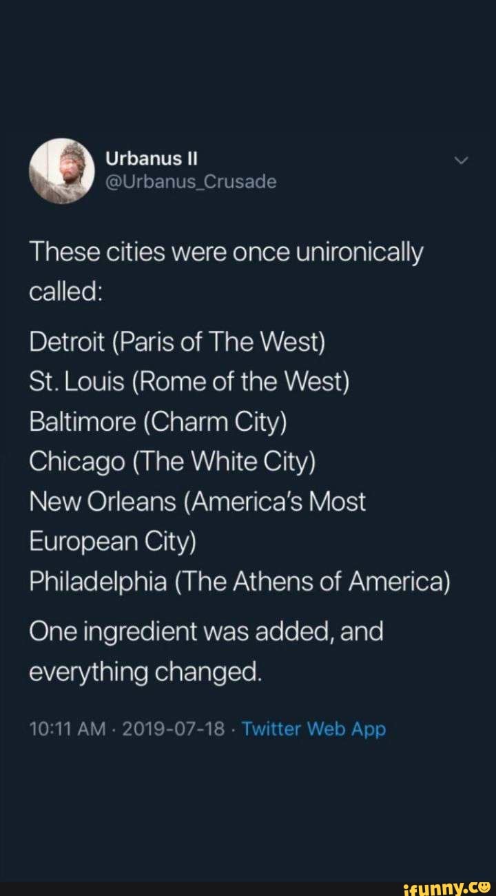 These cities were once unironically called: Detroit (Paris of The West ...