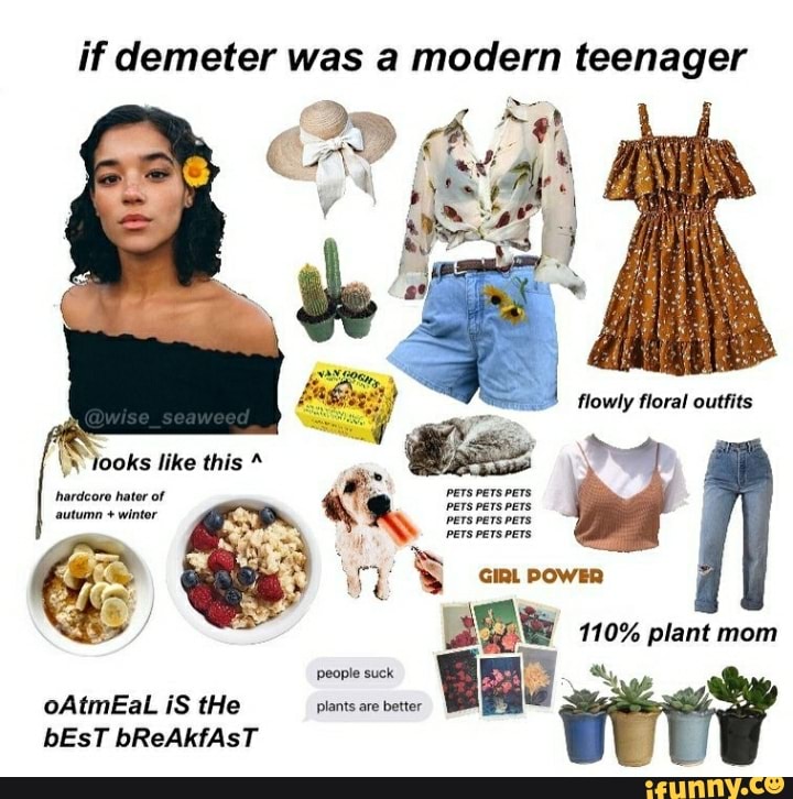 If demeter was a modern teenager flowly floral outfits wa GIRL POWER ...