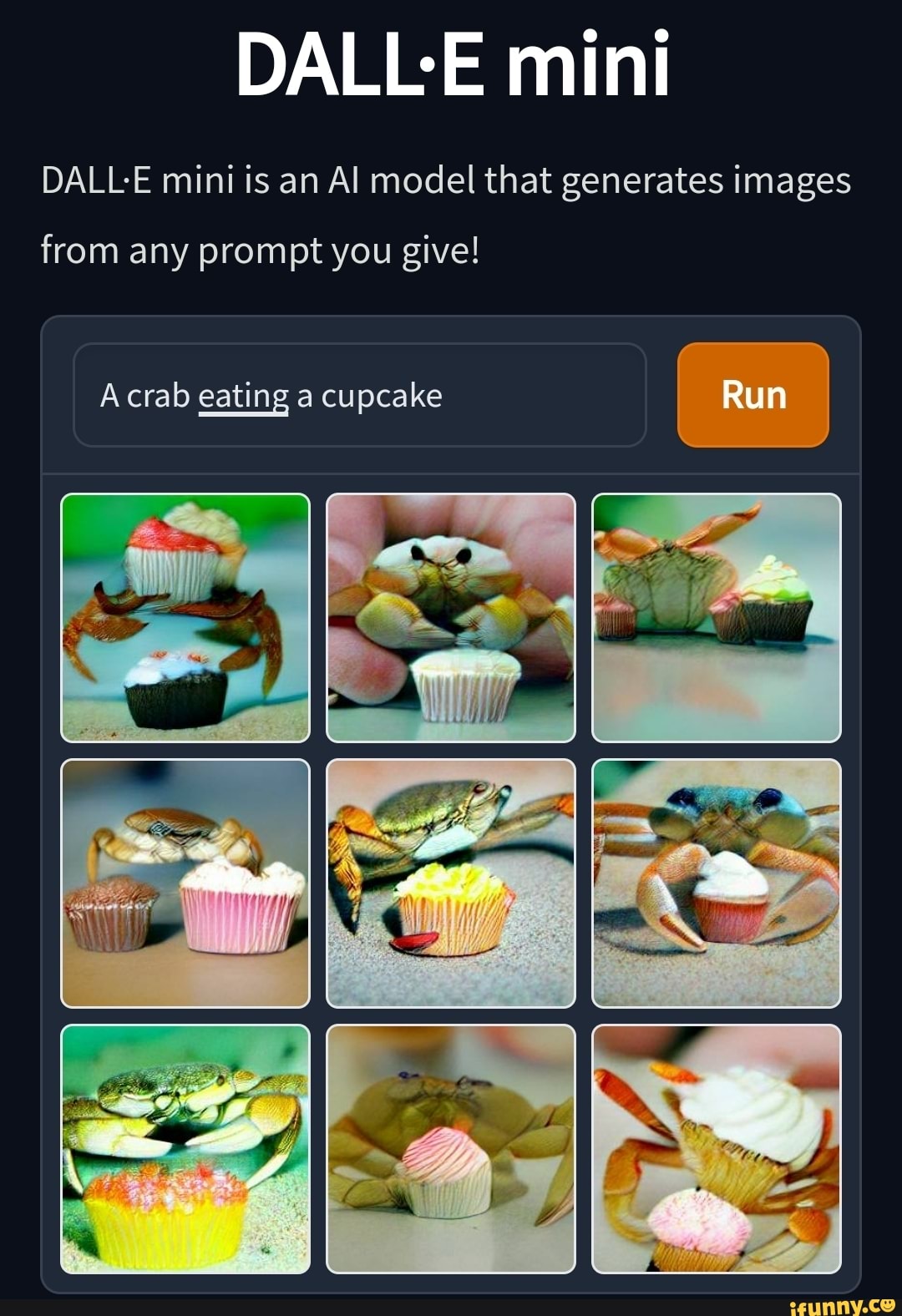Mini Dall E Mini Is An Al Model That Generates Images Un From Any Prompt You Give A Crab Eating