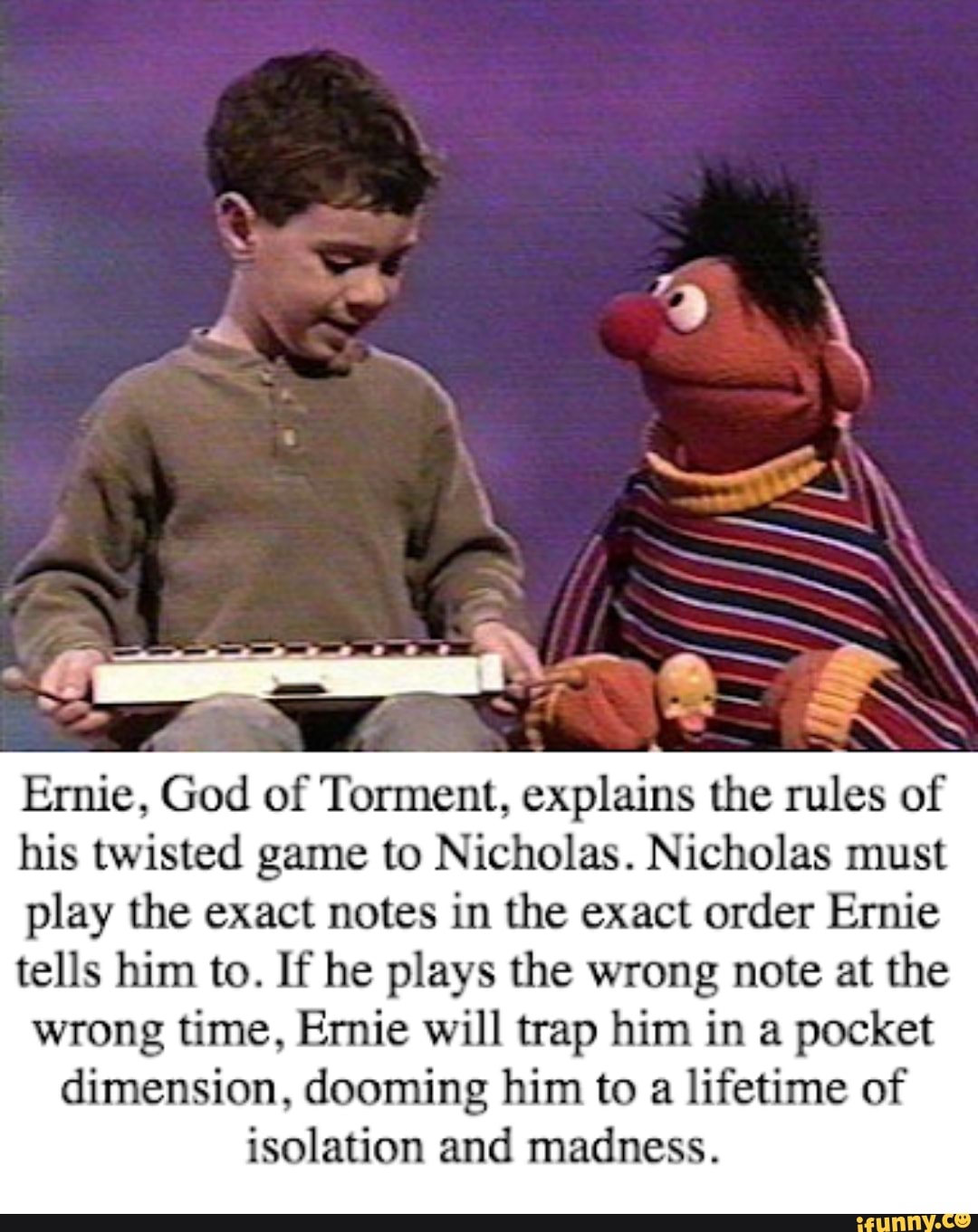 SS Ernie, God of Torment, explains the rules of his twisted game to ...