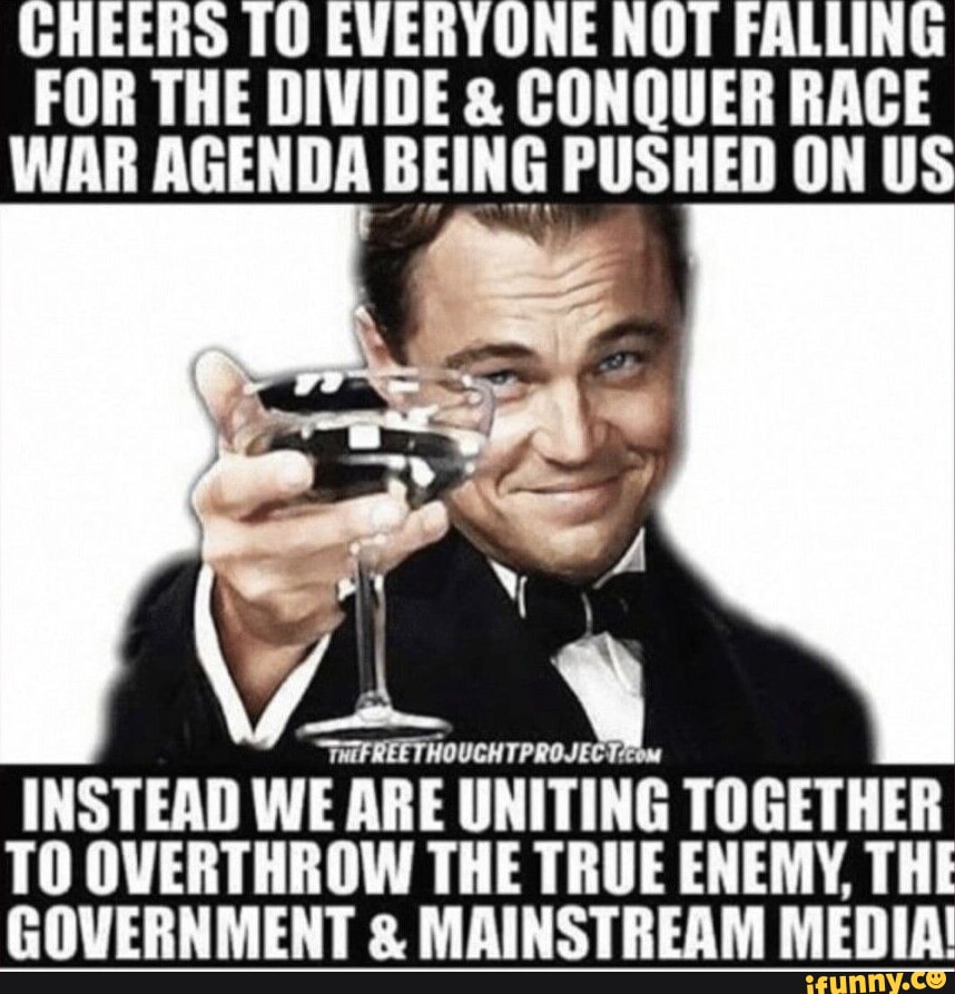 CHEERS TG EVERYONE NOT FALLING FOR THE DIVIDE & CONQUER RACE WAR AGENDA ...