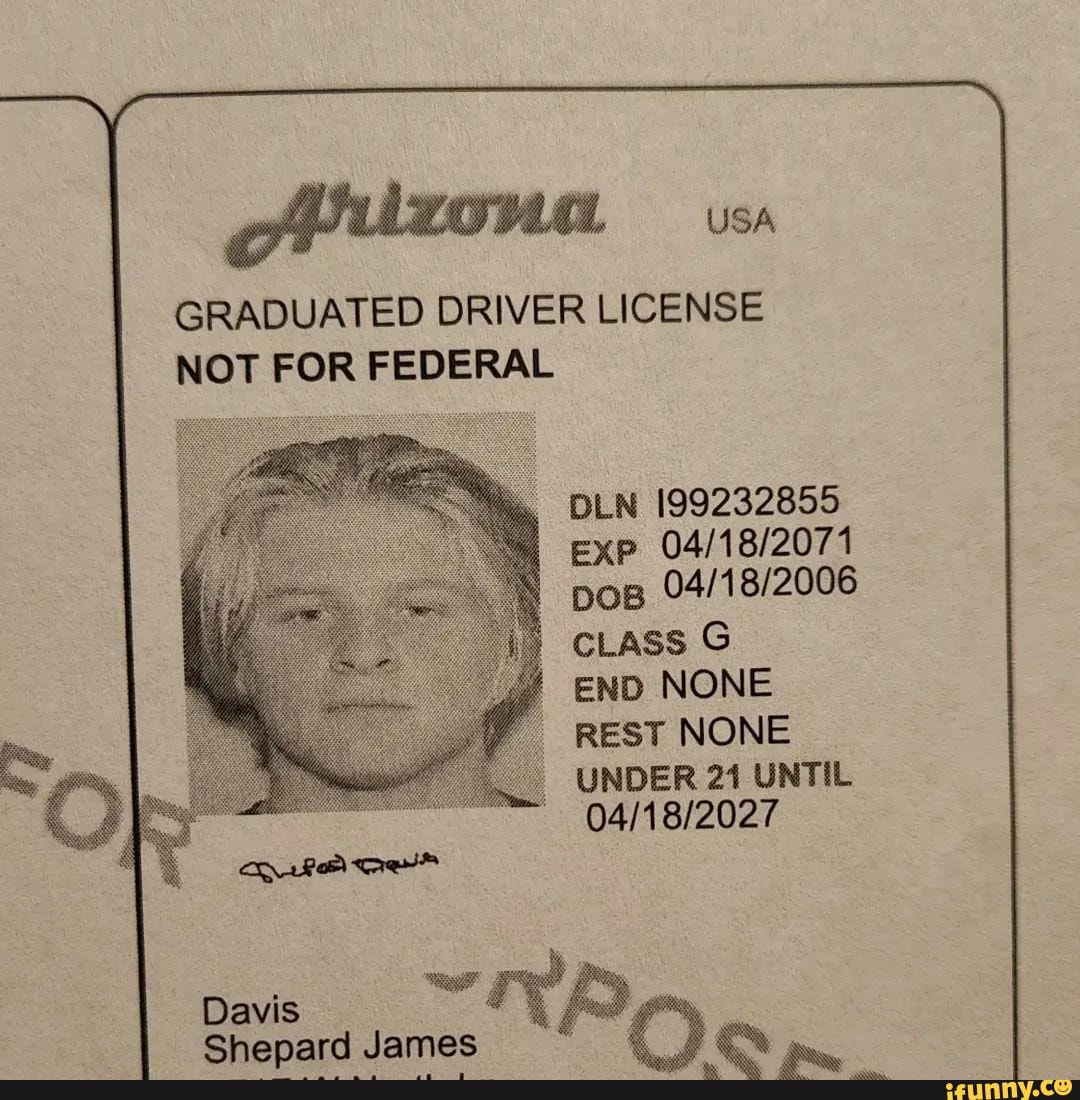 USA GRADUATED DRIVER LICENSE NOT FOR FEDERAL DLN 199232855 exp pop ...