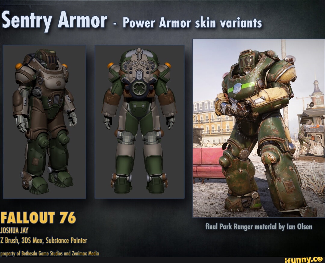 Sentry Armor - Power Armor skin variants FALLOUT 76 JOSHUA JAY Z Brush ...