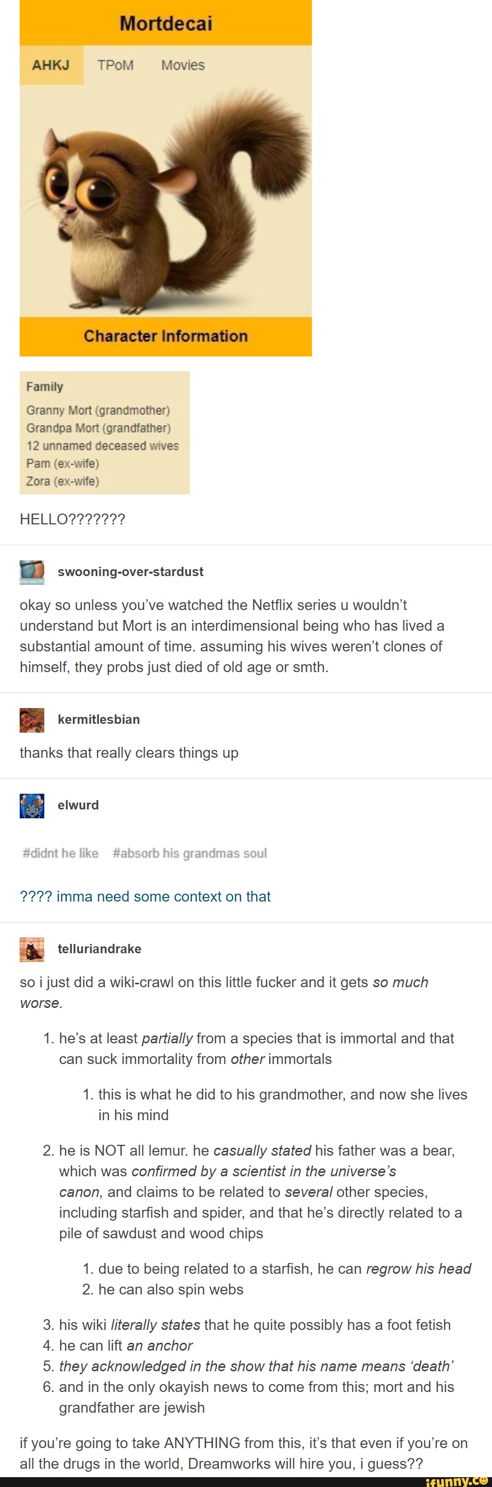 Mort from Madagascar's wiki page is an acid trip - Mortdecai TPoM ...