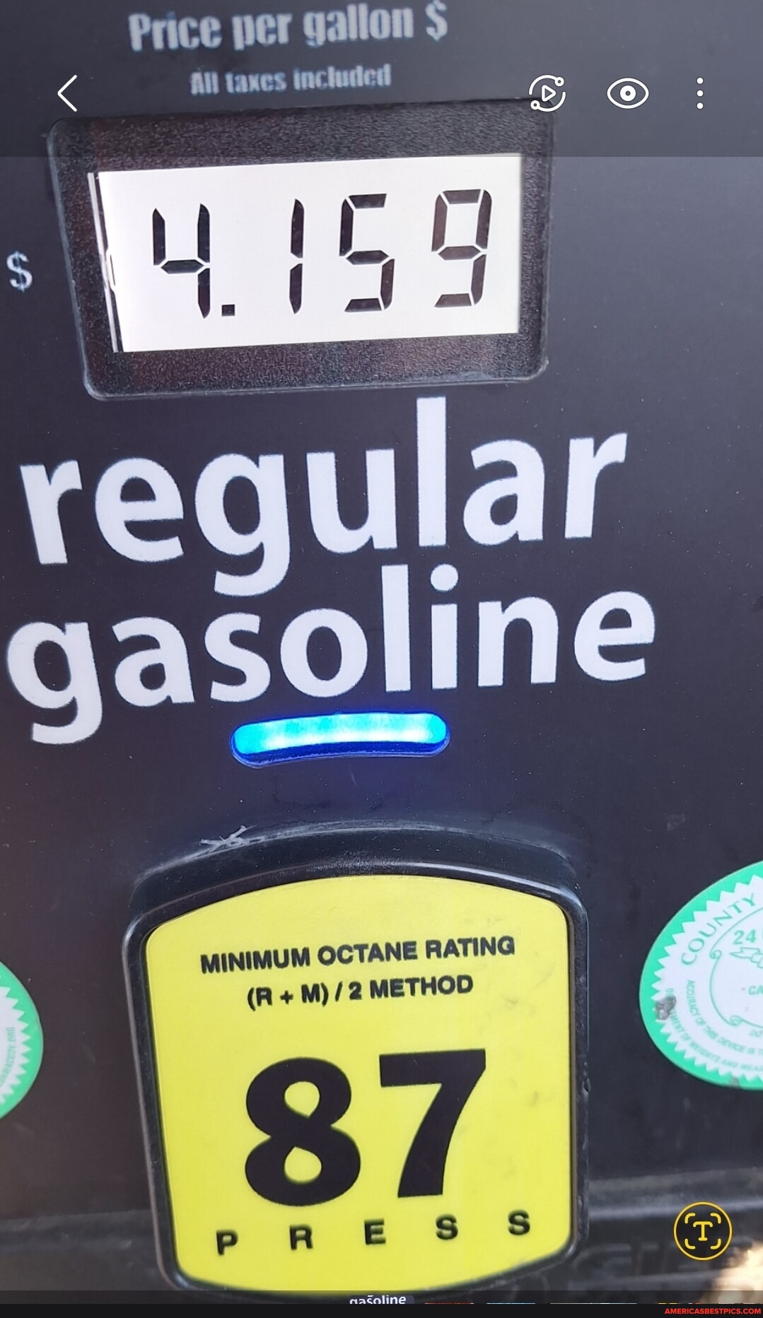 Price per gallon All taxes included regular gasoline ne MINIMUM OCTANE ...