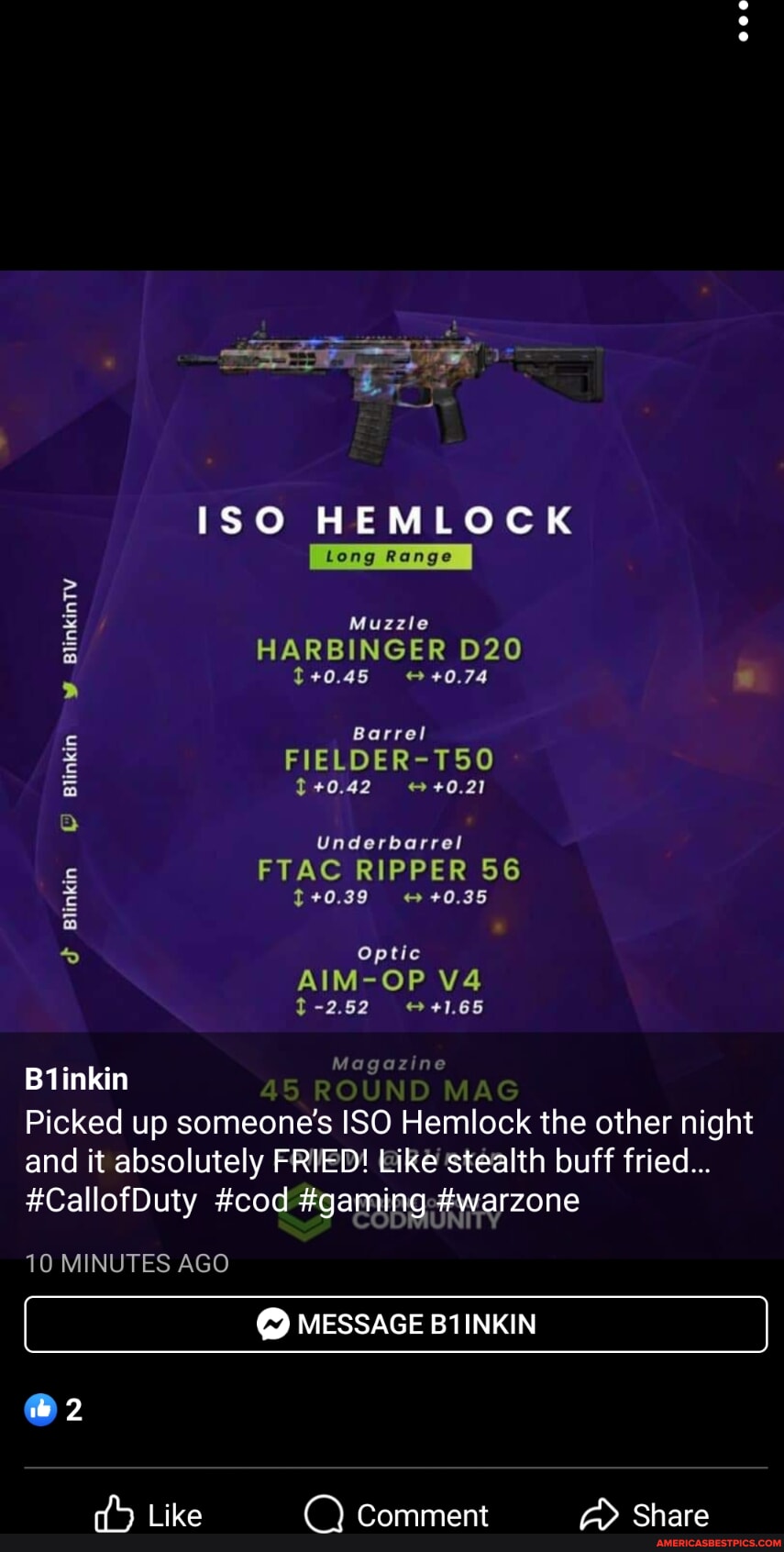 ISO HEMLOCK Muzzle HARBINGER +0.74 BlinkinTV Barrel FIELDER-T50 +0.21 ...