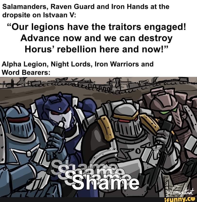 Salamanders, Raven Guard and Iron Hands at the dropsite on Istvaan V ...