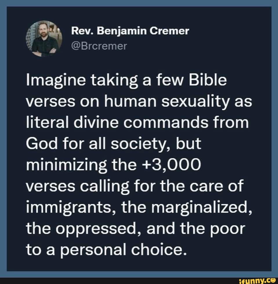 Rev. Benjamin Cremer Imagine taking a few Bible verses on human ...