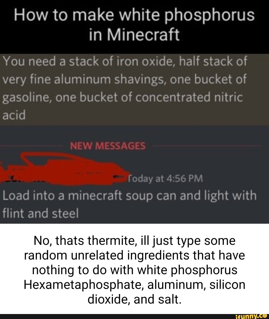 How to make white phosphorus in Minecraft You need a stack of iron ...