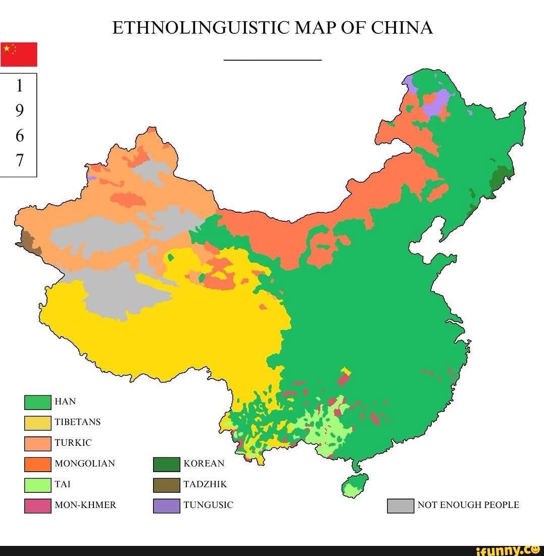 Janae -I BAN ETHNOLINGUISTIC MAP OF CHINA TIBETANS TURKIC MONGOLIAN ...