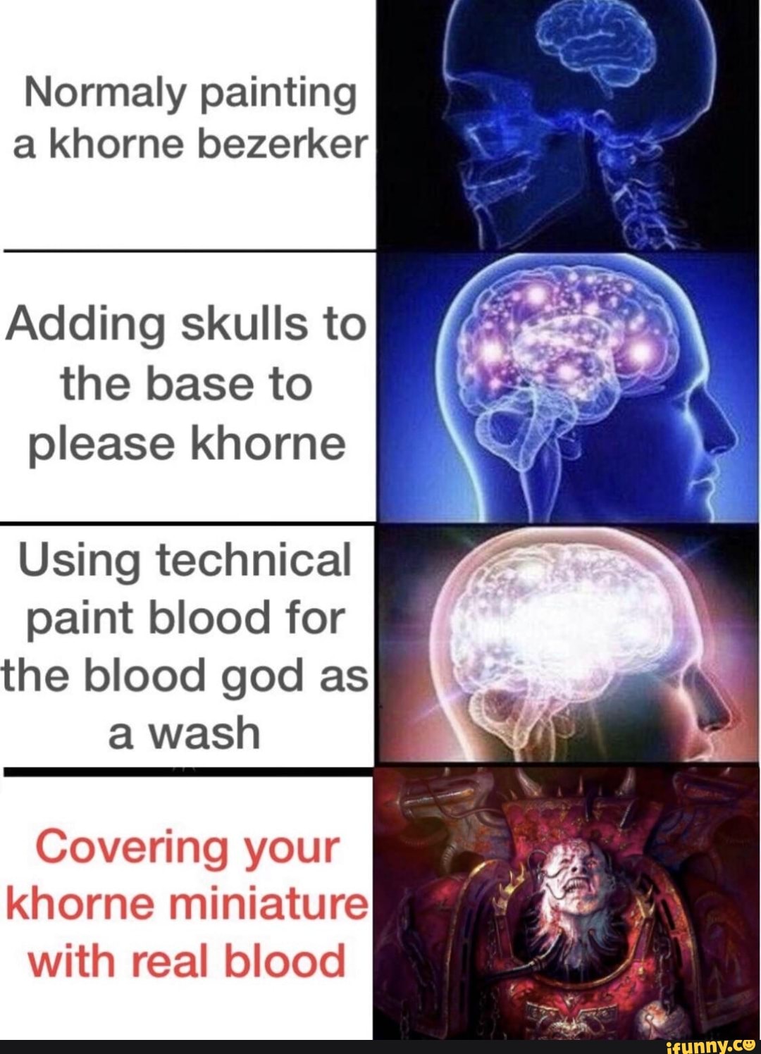 Normaly painting a khorne bezerker Adding skulls to the base to please ...