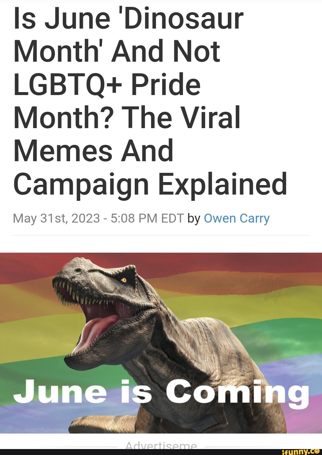 Is June Dinosaur Month' And Not LGBTQ+ Pride Month? The Viral Memes And ...