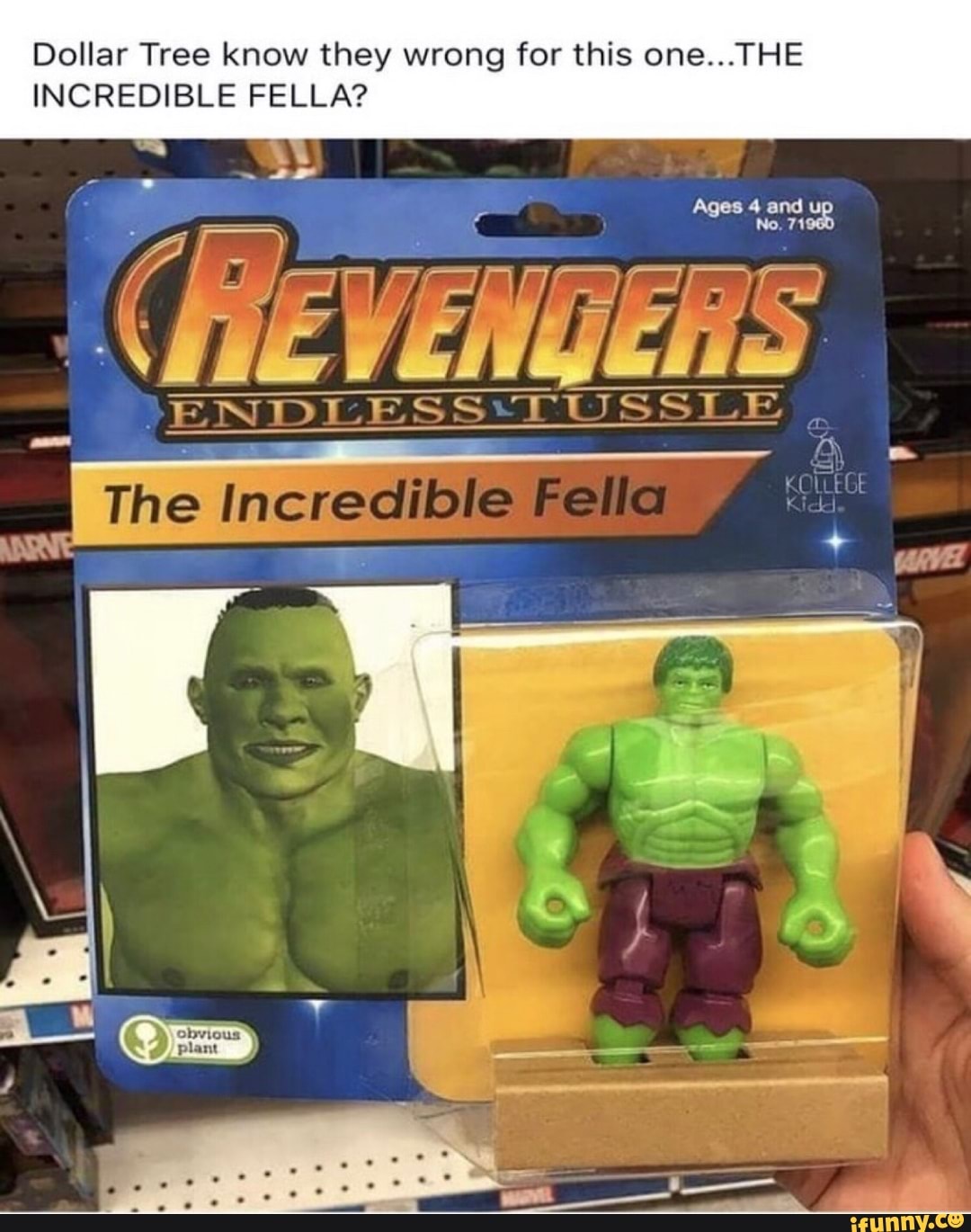 Dollar Tree know they wrong for this one...THE INCREDIBLE FELLA? - iFunny