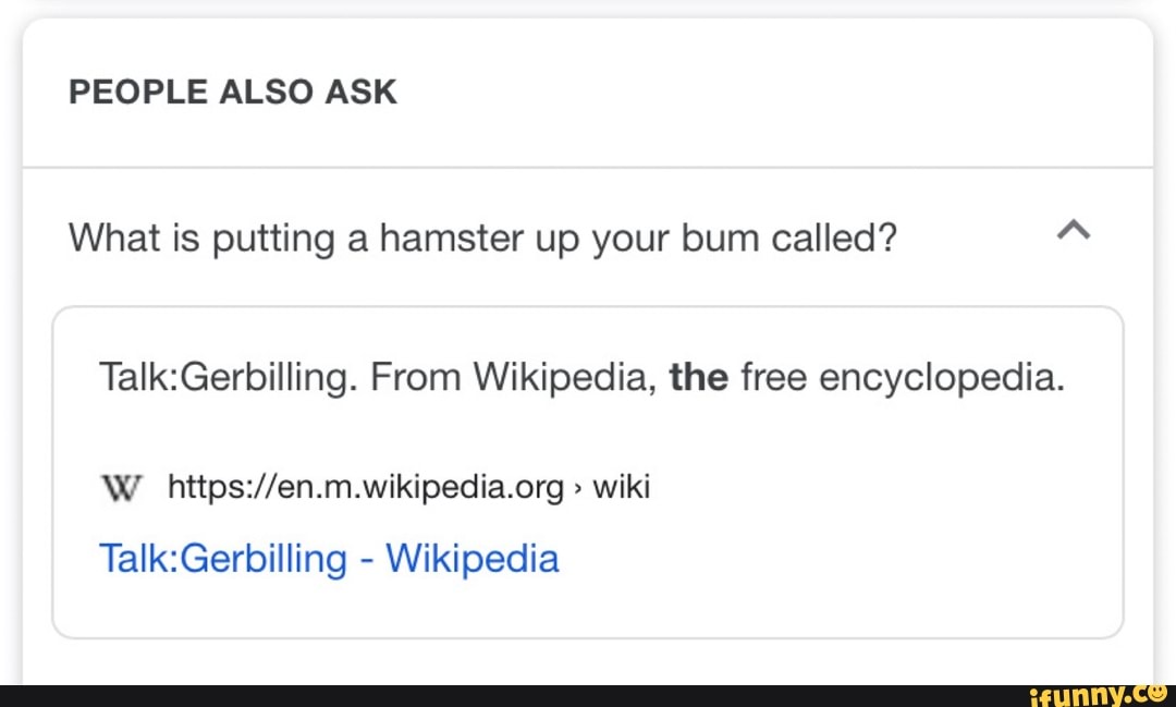 What is putting a hamster up your bum called? A Talk:Gerbilling. From ...