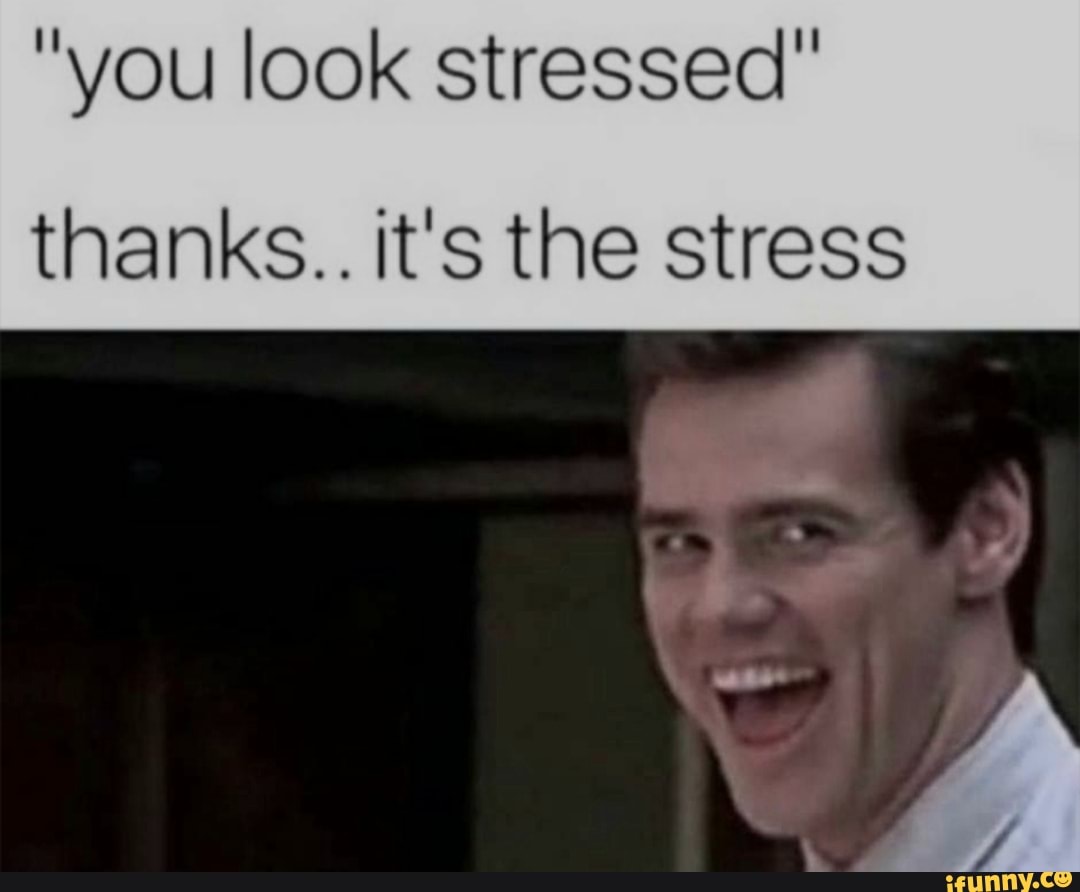 "you look stressed" thanks.. it's the stress - iFunny