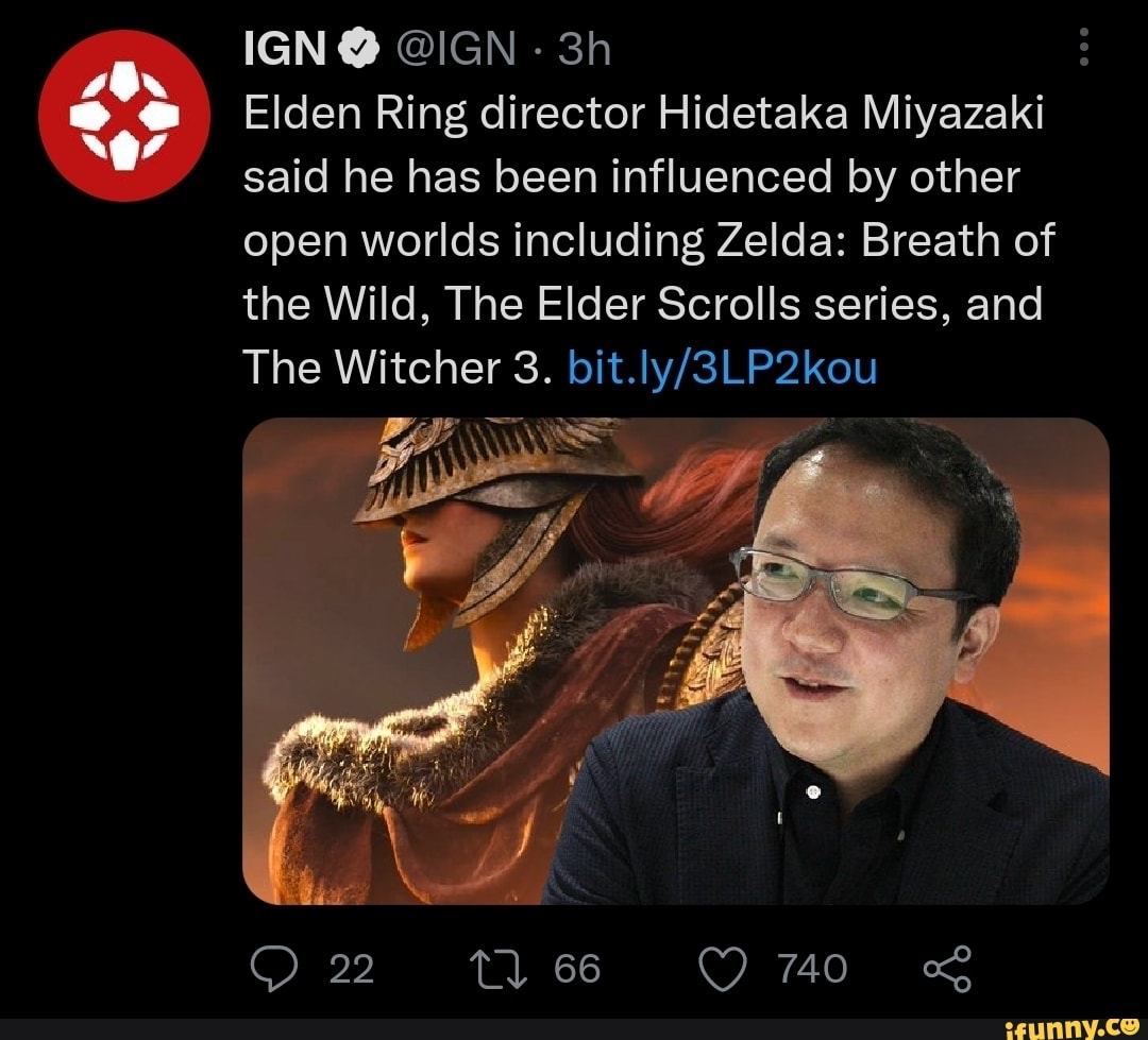 IGN @ @IGN - Elden Ring director Hidetaka Miyazaki said he has been ...
