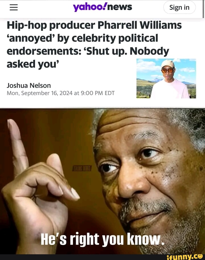 Sign in Hip-hop producer Pharrell Williams 'annoyed?' by celebrity ...