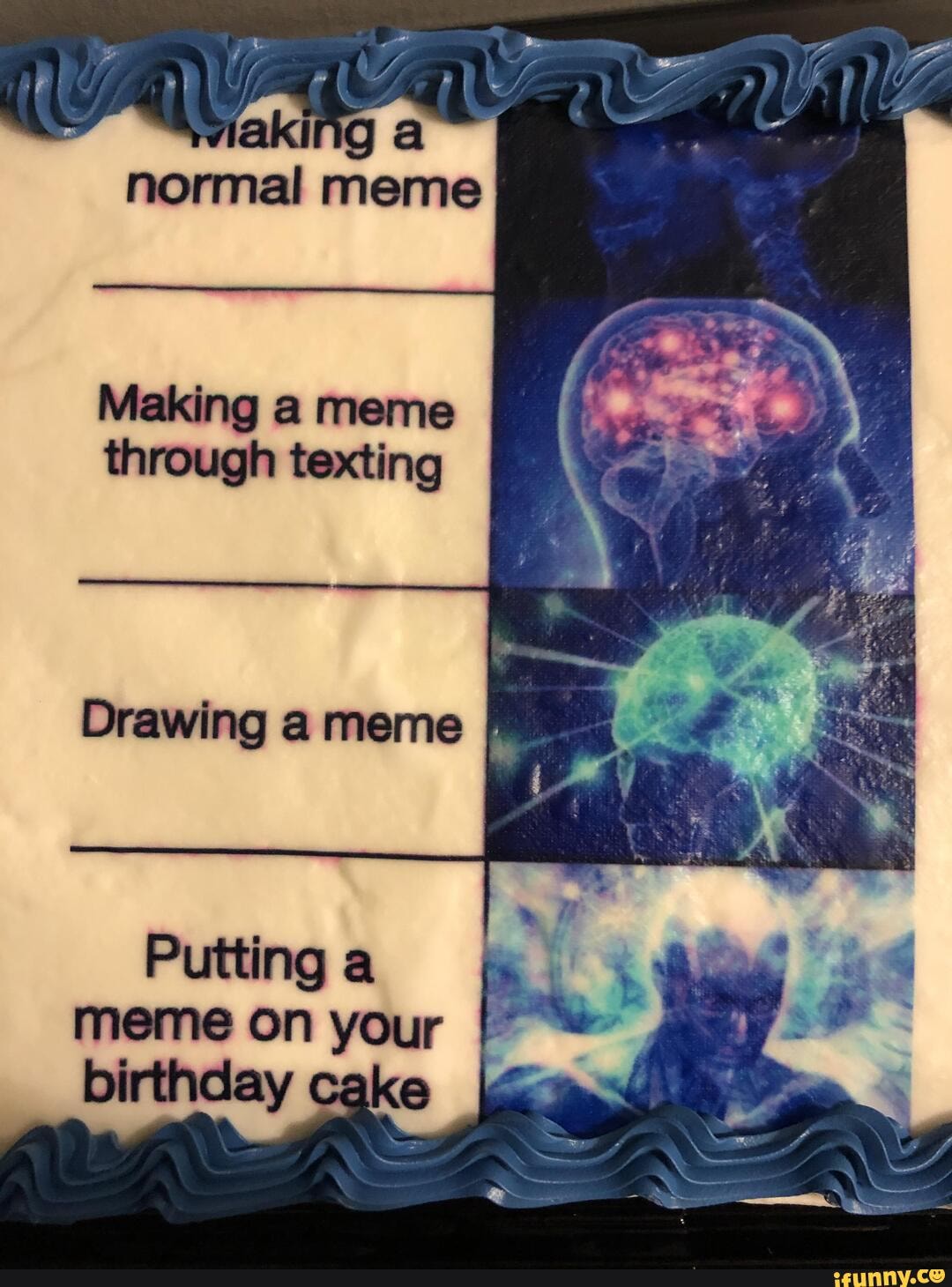 Normal meme Making a meme through texting Drawing a meme Putting a meme ...