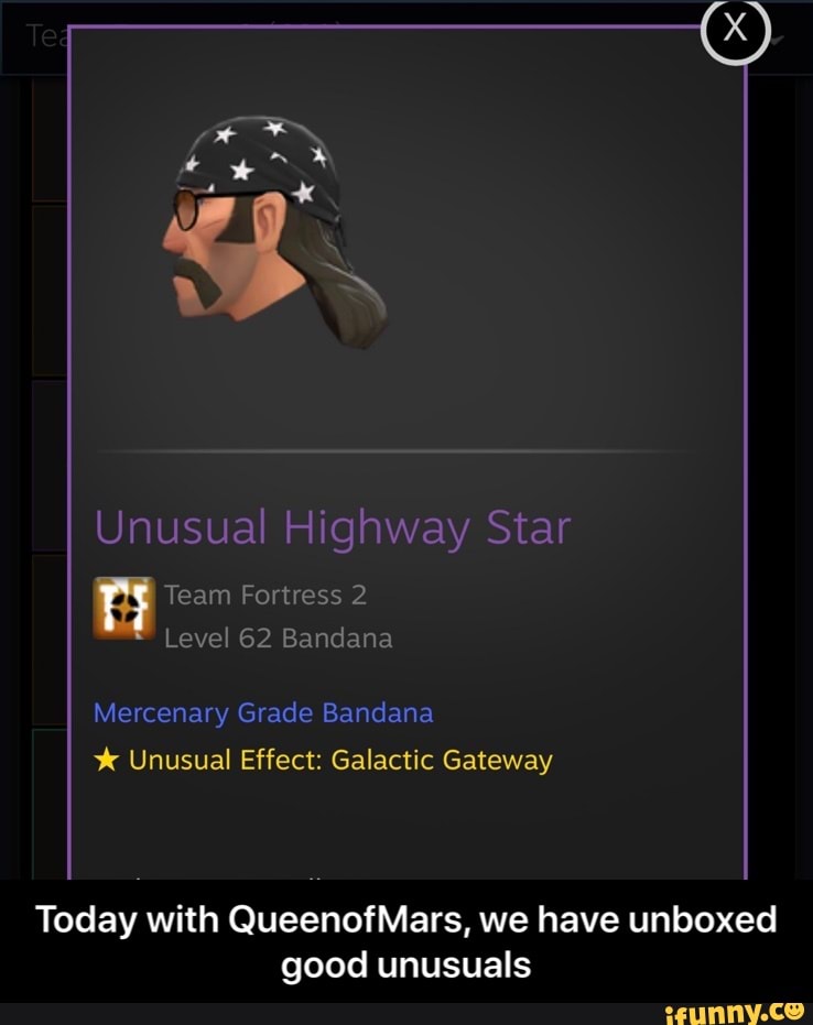 Unusual Highway Star TE Team Fortress 2 Level 62 Bandana X Unusual ...