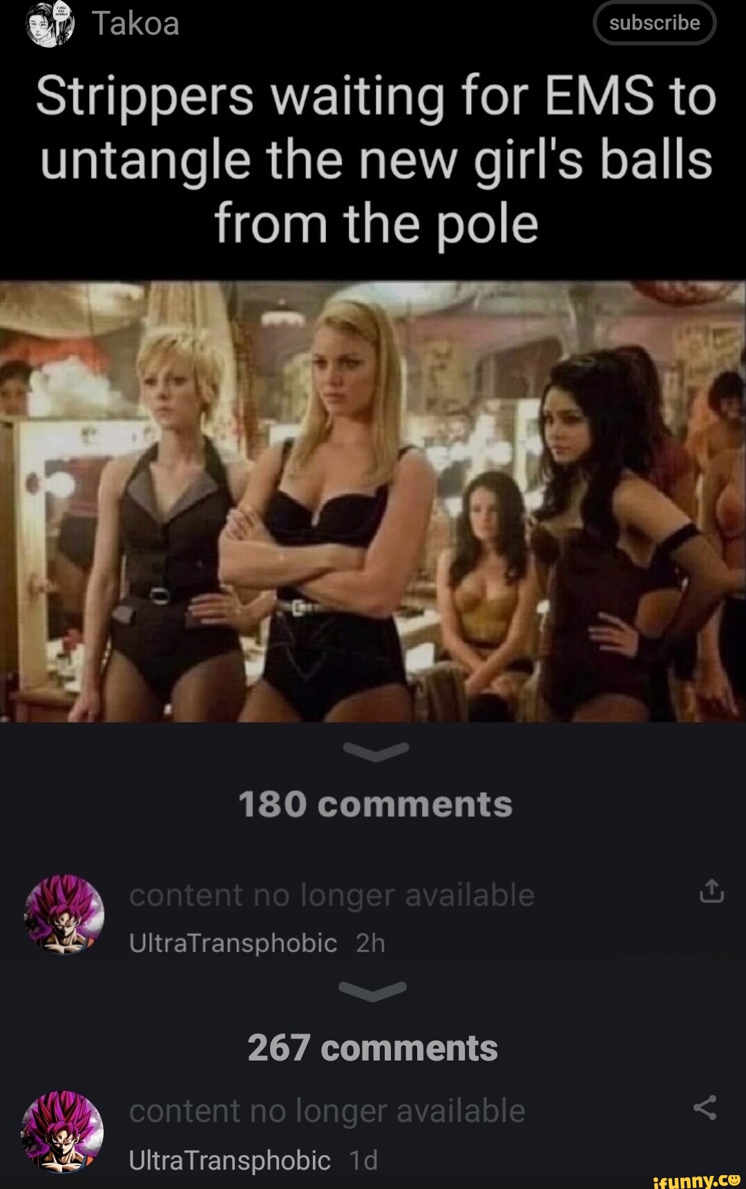 Takoa subscribe Strippers waiting for EMS to untangle the new girl's balls from the pole 180 ...