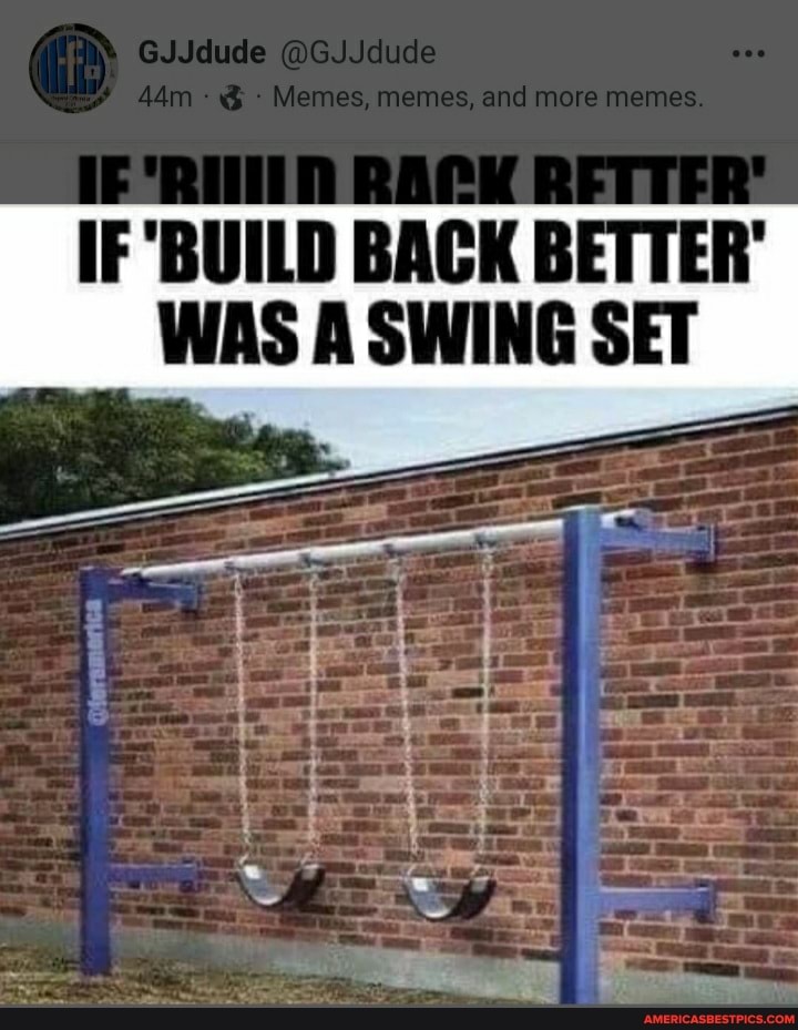In Memes, memes, and more memes. IF BUILD BACK BETTER' WAS A SWING SET ...