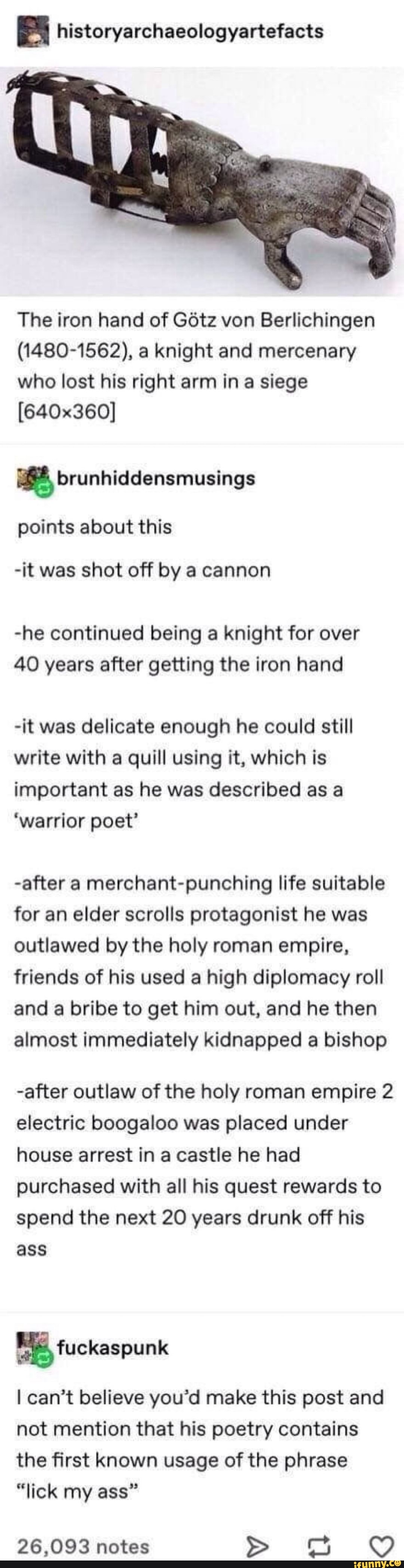 ES historyarchaeologyartefacts The iron hand of Gótz von Berlichingen ...