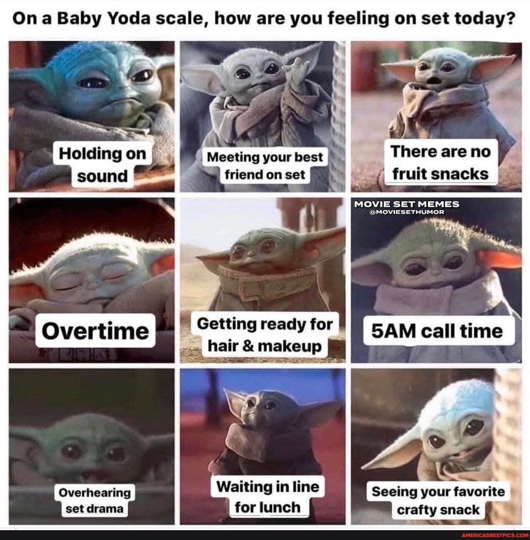 On a Baby Yoda scale, how are you feeling on set today? I ' : sound ...