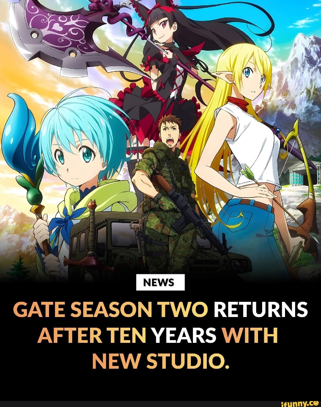 GATE SEASON TWO RETURNS AFTER TEN YEARS WITH NEW STUDIO. - iFunny