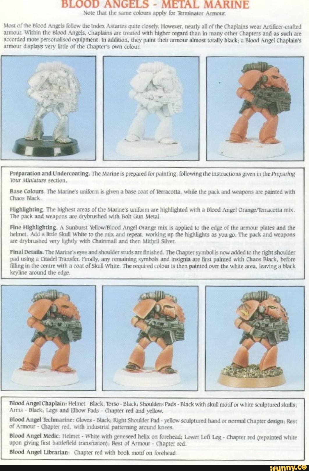 BLOOD ANGELS - METAL MARINE Note that the same colours apply for ...