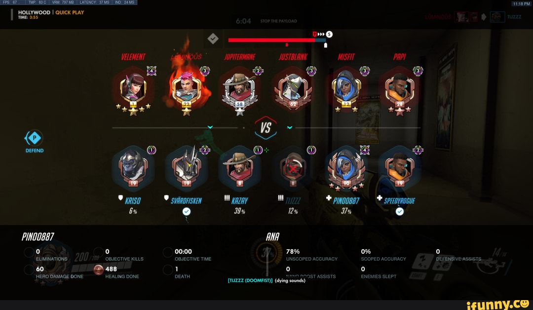 FPS: 67 TMP: VRM: 797MB LATENCY: 37MS__ IND: 24MS PM HOLLYWOOD I QUICK ...