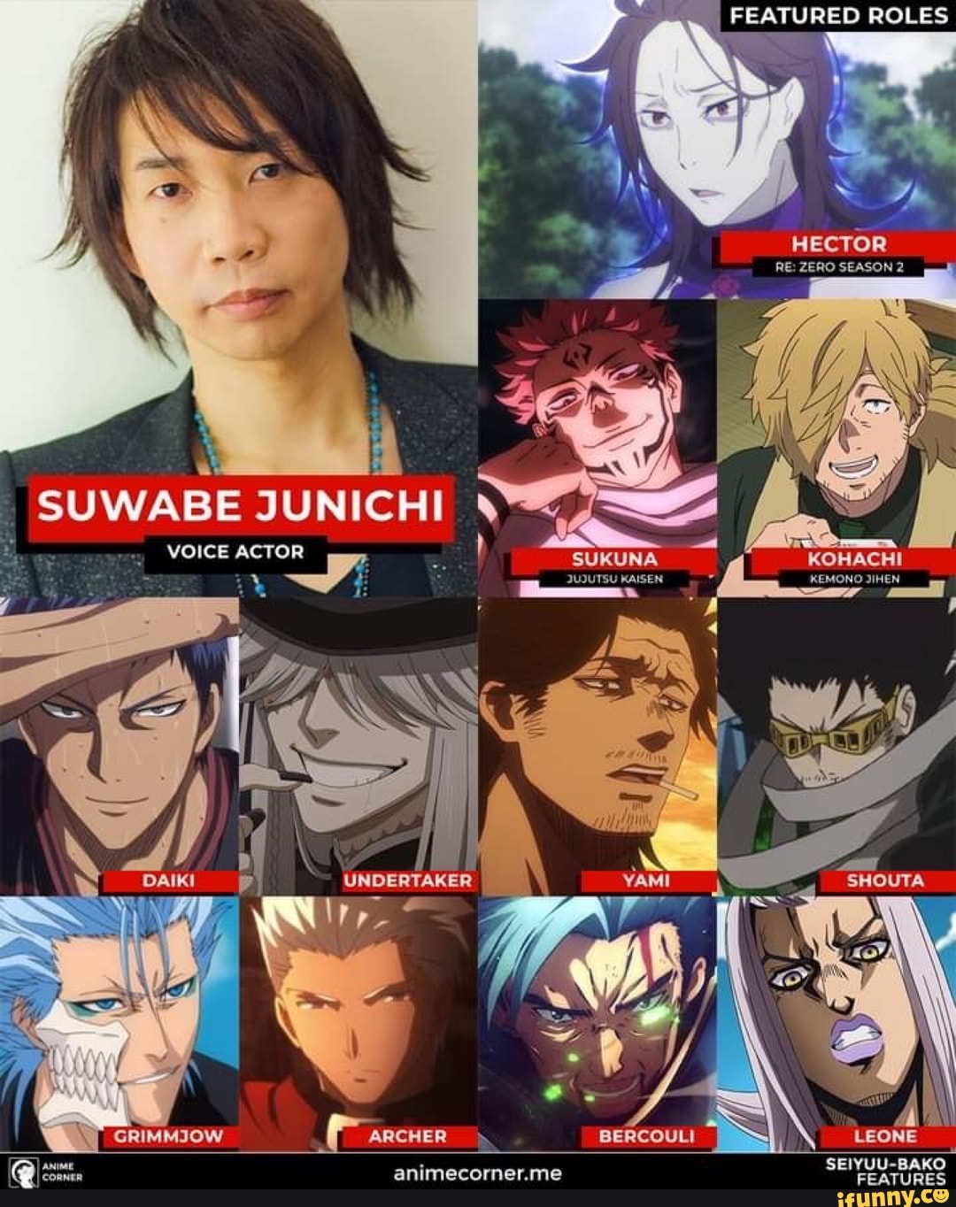 FEATURED ROLES Th, HECTOR RE: ZERO SEASON 2 SUWABE JUNICHI VOICE UNDERTAKER AL ARCHER BERCOULI ...