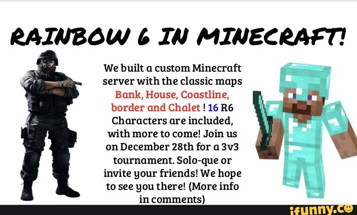 RAINBOW 6 IN MINECRAFT! We built a custom Minecraft server with the ...