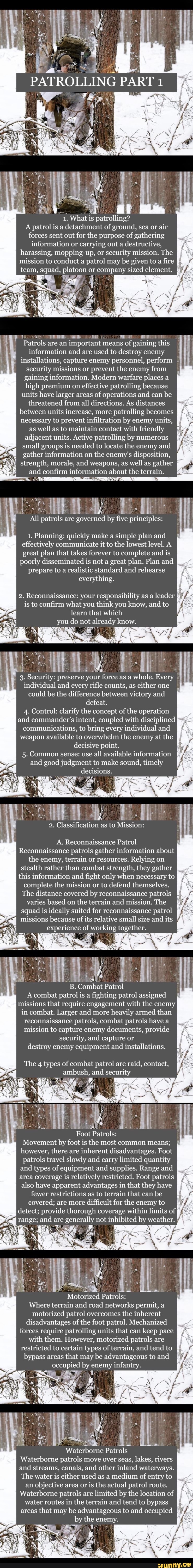 At PATROLLING PART 1 1. What is patrolling? A patrol is a detachment of ...