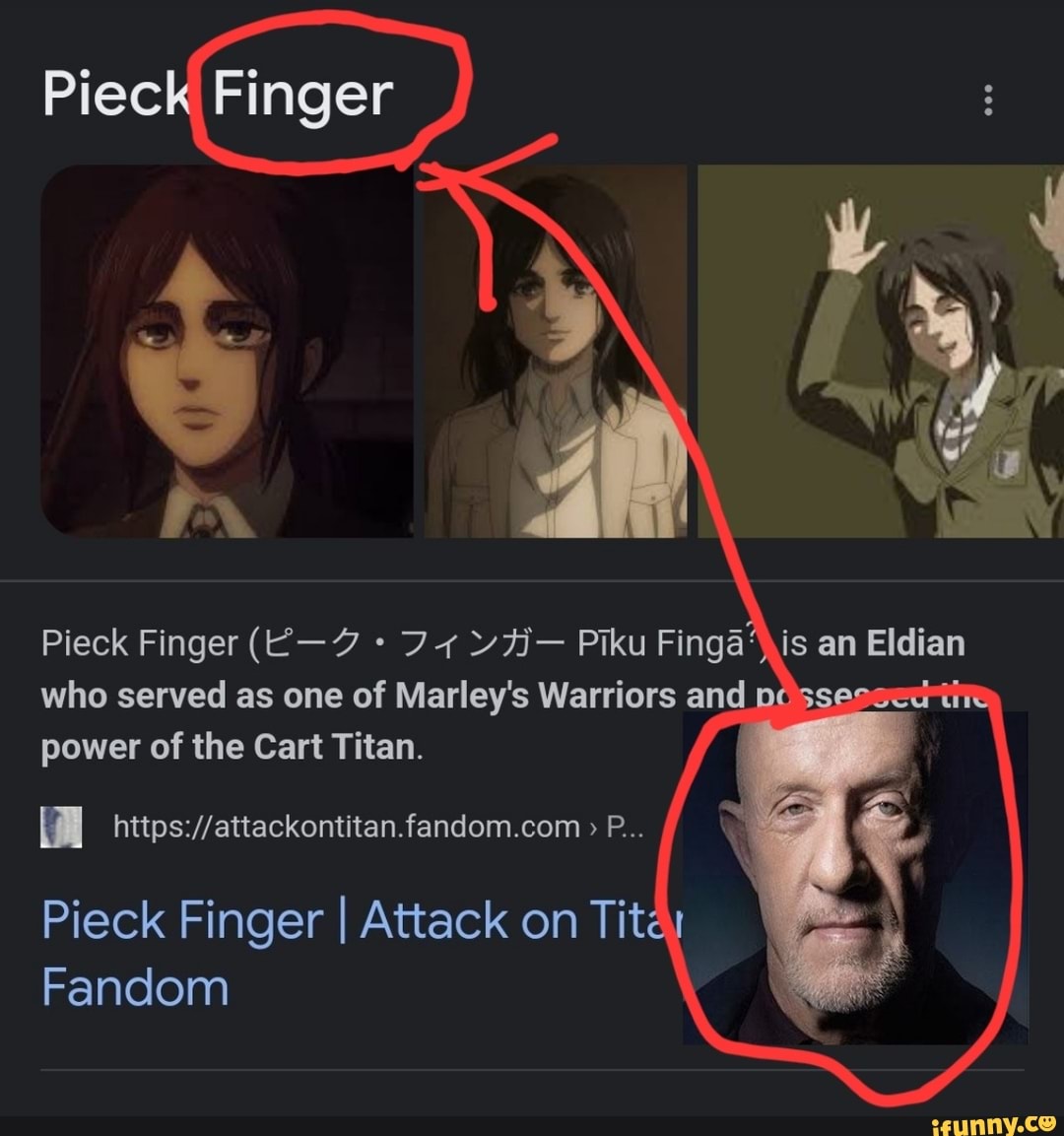 PieckIFinger Pieck Finger 7-+ Piku an Eldian who served as one of ...