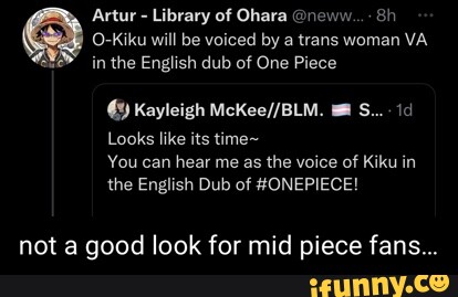 Artur - Library of Ohara @neww.... O-Kiku will be voiced by a trans ...