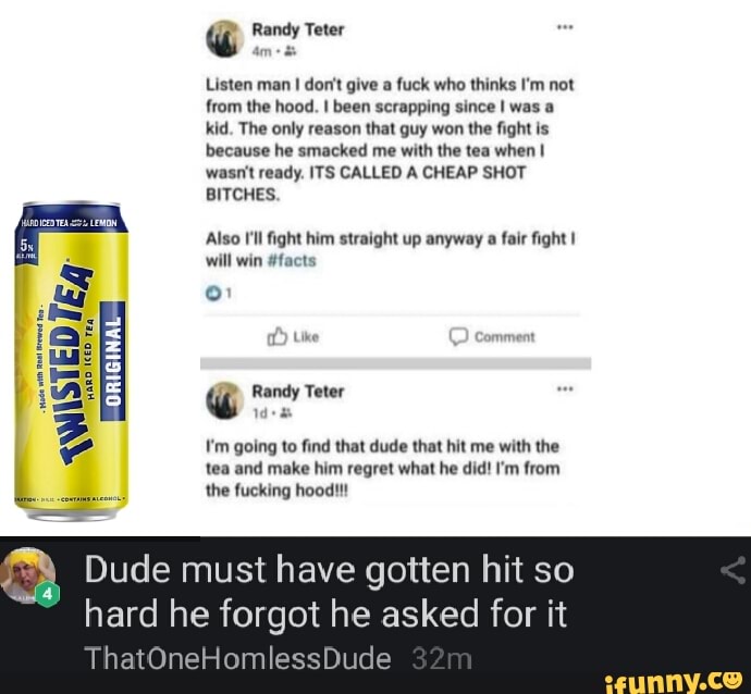 Randy Teter om Listen man I don't give a fuck who thinks I'm not from ...