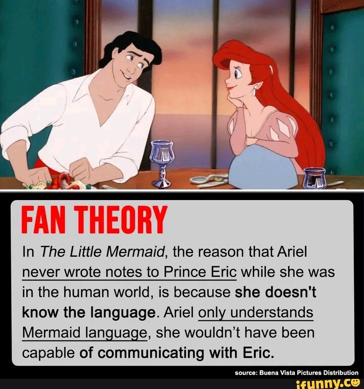 FAN THEOR In The Little Mermaid, the reason that Ariel never wrote ...