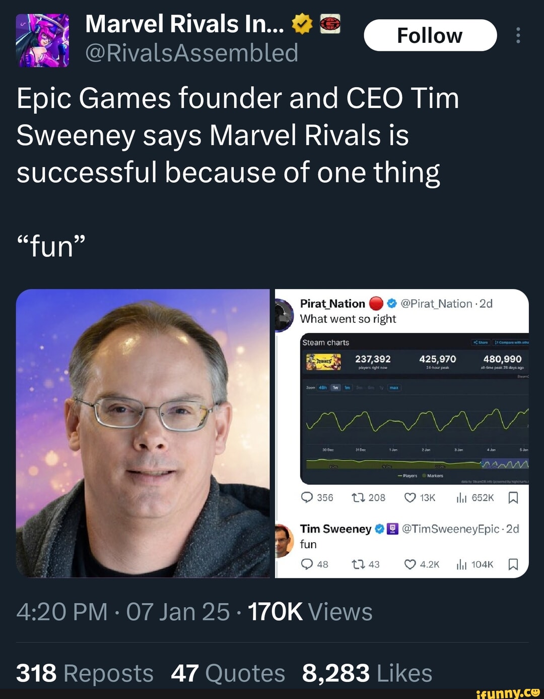 Marvel Rivals In... @ @RivalsAssembled Follow Epic Games founder and ...