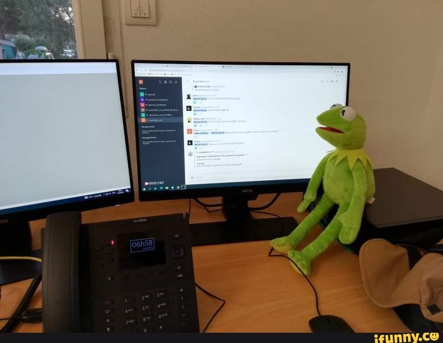 At work with Kermit! - iFunny