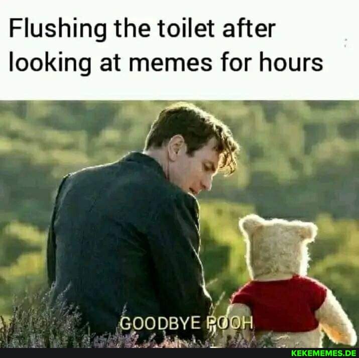 Flushing the toilet after looking at memes for hours GOODBYE - Keke