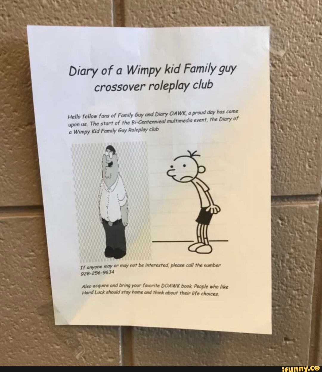 Diary of a Wimpy kid Family guy crossover roleplay club Hello fellow ...