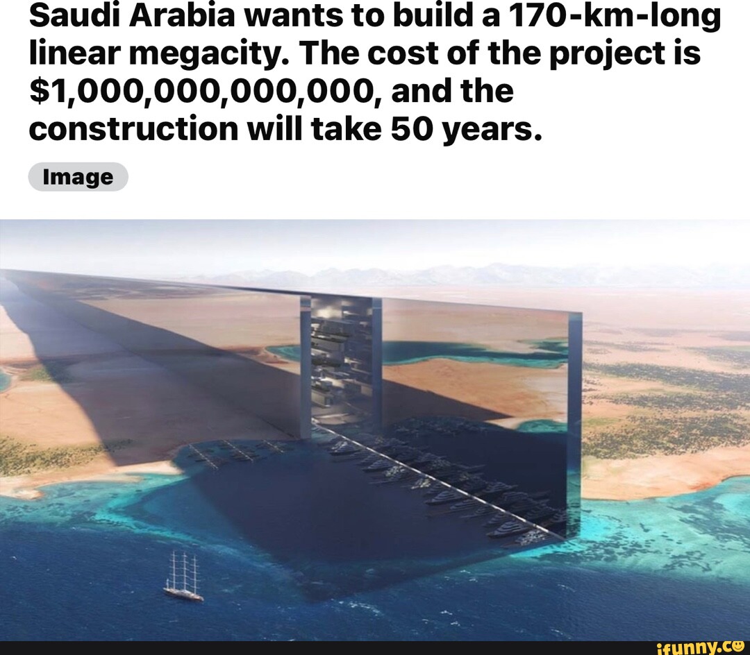 Saudi Arabia wants to build a 170-km-long linear megacity. The cost of ...