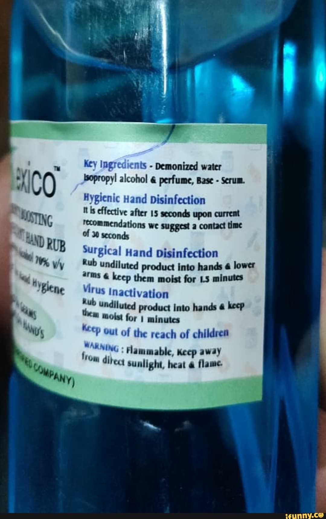 Key Ingredients - Demonized water sopropyl alcohol & perfume, Base ...