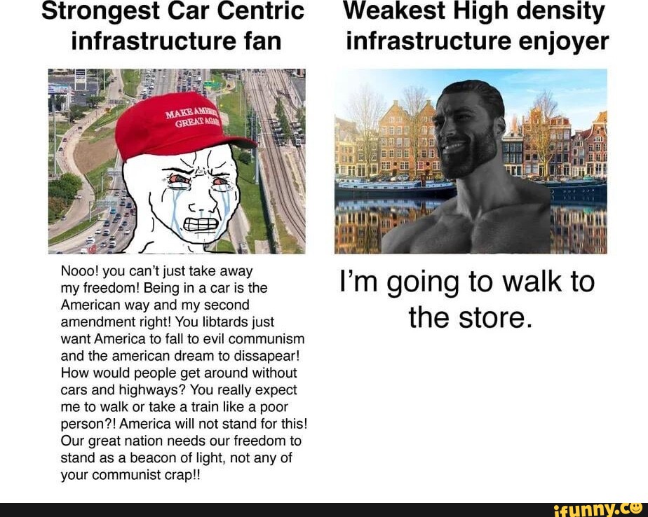 Strongest Car Centric Weakest High density infrastructure fan ...