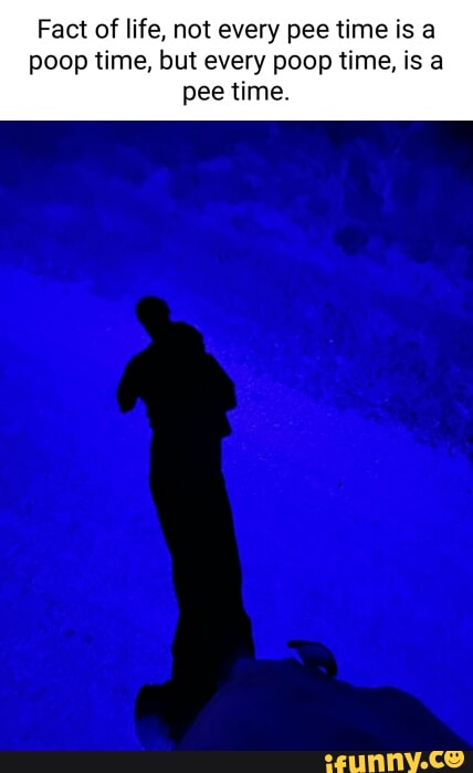 Fact of life, not every pee time is a poop time, but every poop time, is a pee time. - iFunny