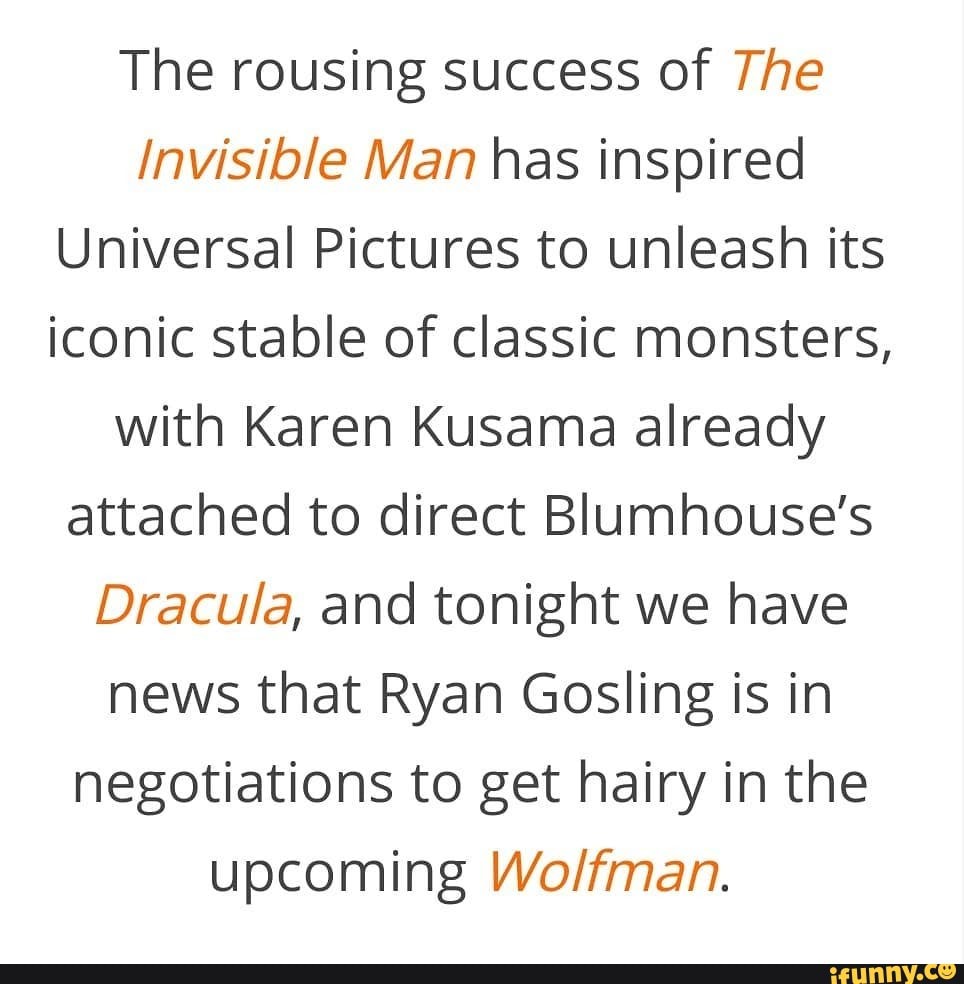 The rousing success of Invisible Man has inspired Universal Pictures to ...