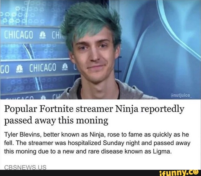 GO CHICACC I Popular Fortnite streamer Ninja reportedly passed away ...