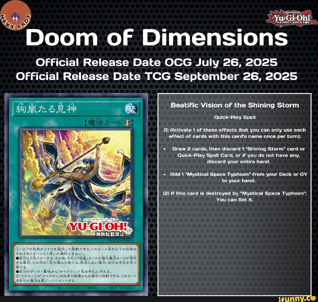 Doom of Dimensions Official Release Date OCG July 26, 2025 Official ...